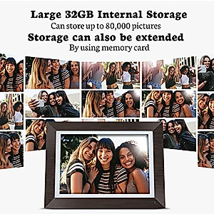 BSIMB 11 Inch 32GB FHD Smart Digital Photo Frame with 1920x1280 IPS Touch Screen, WiFi Could Picture Frame, Instantly Share Photos & Videos via Email/App, Motion Sensor, Gift for Grandparents