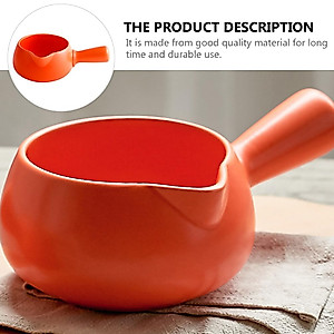 Luxshiny 700ml Delicate Soup Pan Noodle Pot Exquisite Ceramics Soup Pot Cooking Heating Milk Dishwasher Safe