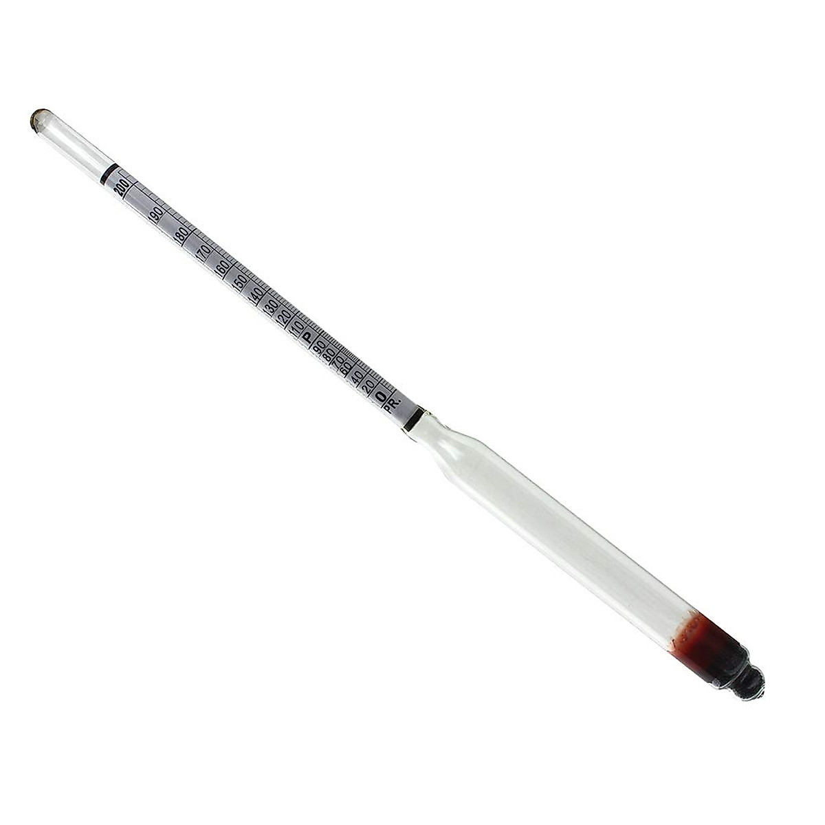 Hydrometer - Alcohol, 0-200 Proof and Tralle & Twin Bubble Airlock and Carboy Bung (Pack of 2)