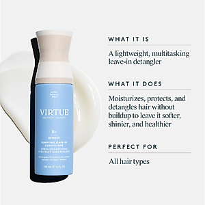 VIRTUE Purifying Leave-In Hair Conditioner Spray, Reduce Frizz and Split Ends, Detangles and Nourishes, Color Safe, 5 Fl Oz