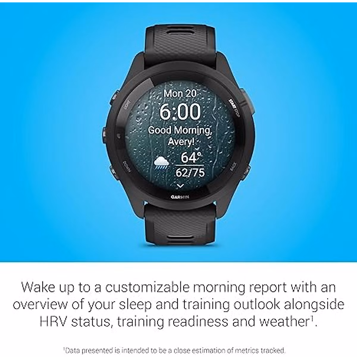 Garmin Forerunner 265 Running Smartwatch, Colorful AMOLED Display, Training Metrics and Recovery Insights, Black and Powder Gray (Renewed)
