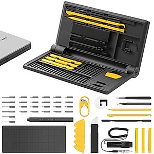 HOTO Electric Precision Screwdriver Set, 48 in 1 Electronics Tool Kit, Magnetic Bits & Box, LED Light & 2 Torque Settings, Mini Screwdriver Set for Eyeglasses, Watches, Phones, Laptops, Cameras Repair