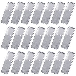 Framendino, 50 Pack Metal Tin Box Containers Mini Empty Slide Top Tin Case Small Rectangular Empty Storage Boxes for Wedding Jewelry Lip Balm Container Cosmetic Organizer