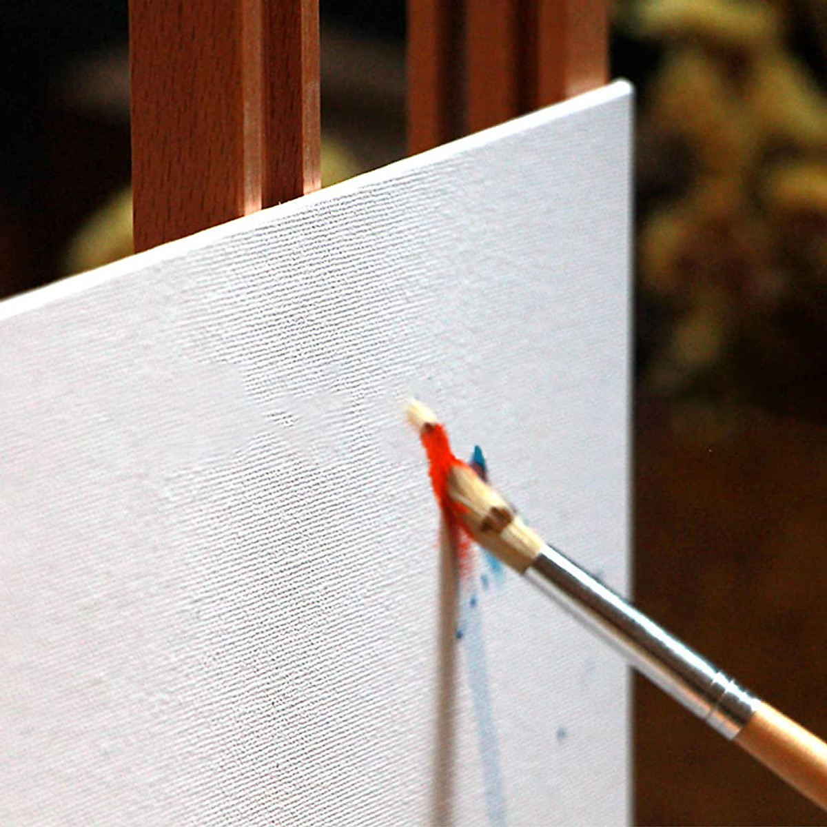 10 Pack Canvas Panels 6" x 6" Square 15CM 100% Cotton White Blank Stretched Canvas Boards for Painting Craft Drawing Small Acrylics Canvas Art Board Acrylic Oil Paint DIY Kids Children Adults