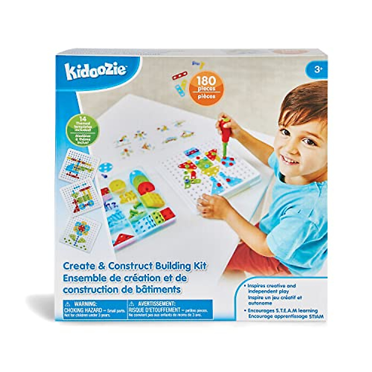 Kidoozie Create & Construct Building Kit, S.T.E.A.M Mosaic Art Activity for Children Ages 3+