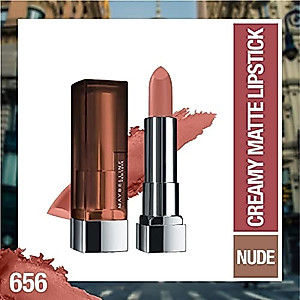 Maybelline Color Sensational Lipstick, Lip Makeup, Matte Finish, Hydrating Lipstick, Nude, Pink, Red, Plum Lip Color, Clay Crush, 0.15 oz; (Packaging May Vary)