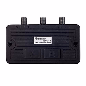 Network Switch - Coax Splitter 2 Way - Antenna Splitter - Manual Transfer Switch - Coax Cable Splitter 2 Way - Coaxial Cable Adapter For TV - 2 Way Coax AB Switch For TV - 1 Pack - STEREN 200-315