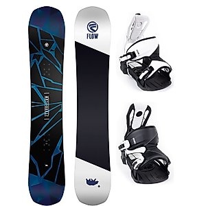 FLOW Burst Men's Snowboard Package Flow Mix Alpha Bindings - 156 cm (Large Bindings (7.5-10.5))