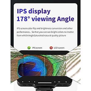 LCD Digital Microscope, 1000X Biological Microscope with 4.3in HD LCD Screen, 8 LED Lights Coin Microscope Camera,for Win XP, for Win7, for Win8.1, for Win10, for OS X10.5