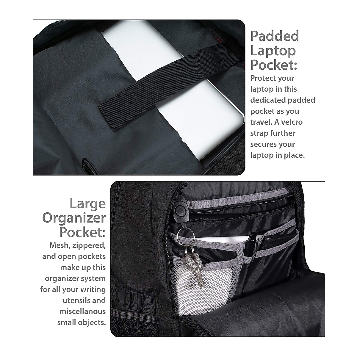 Rockland Business Pro USB Laptop Backpack, Black, Large