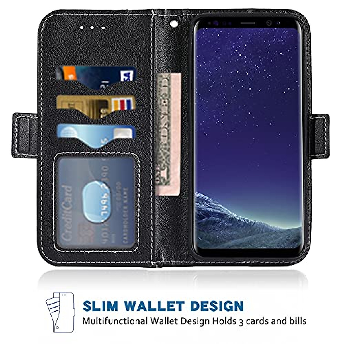 Asuwish Compatible with LG V60 ThinQ V60ThinQ 5G G9 Thin Q Wallet Case Wrist Strap Lanyard Leather Flip Card Holder Stand Cell Accessories Phone Cover for LGV60 V 60 60ThinQ 60V Women Men Black