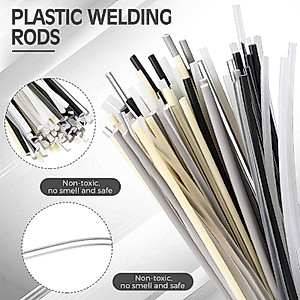 Saintrygo 78 Pieces Plastic Welding Rods, PU PP ABS PE TPO PA PC 7 Types of Plastic Welding Repair Rods Strips Common Plastic Welding Rods Kit for Car Bumpers Daily Plastic Repair, 7.9 Inch