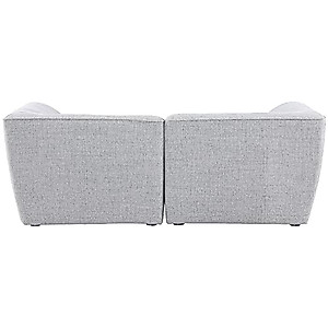 Meridian Furniture Miramar Collection Modern | Contemporary Linen Textured Upholstered Modular Sofa, 76" W x 38" D x 28.5" H, Grey