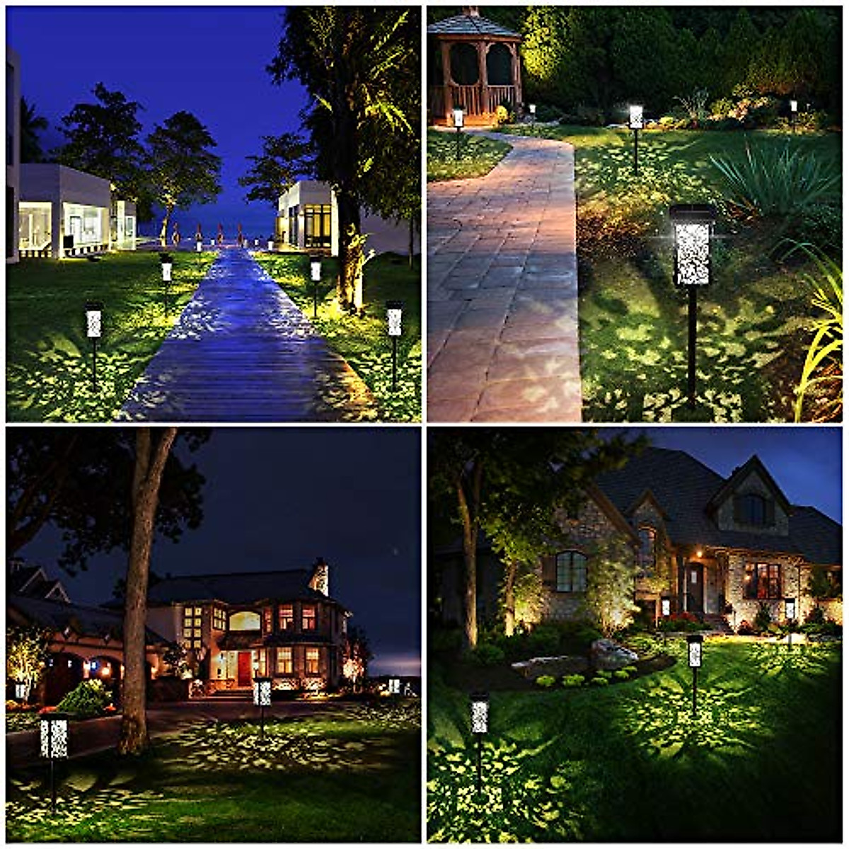 Kcvoanr Solar Garden Lights Solar Landscape Lights, IP65 Waterproof Solar Pathway Lights Outdoor, Step-Lights for Lawn, Patio, Yard, Garden, Walkway, 1 Pack & MAX 20 Lumens