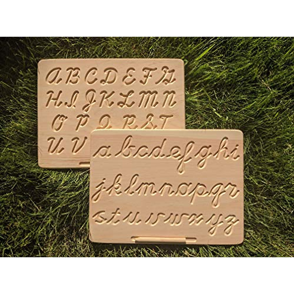 Montessori Pre Writing | Numbers | Print | Cursive | Alphabet Tracing Board with Wooden Pen