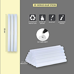 Full Size Heavy Duty Industrial Hot Glue Gun, 60/100w Dual Power & Dual Nozzle, Free 20 Glue Sticks Pack (15×11cm)- High Heating Temp Glue Gun Suitable for DIY Arts,Crafts,Home Repairs-USA Plug