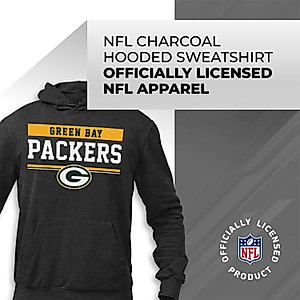 Team Fan Apparel NFL Adult Gameday Charcoal Hooded Sweatshirt - Cotton & Polyester - Stay Warm & Represent Your Team in Style (Green Bay Packers - Charcoal, Adult XX-Large)