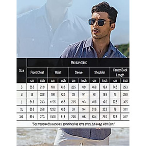 COOFANDY Men's Linen Shirts Casual Beach Button Down Short Sleeve Shirt Summer Light Green