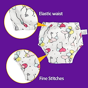 MooMoo Baby 6 Packs Cotton Training Pants Reusable Toddler Potty Training Underwear for Boy and Girl Mermaid-2T Pink