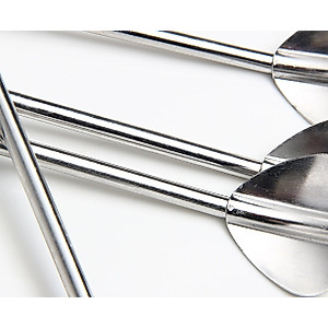 TSACTE Stainless Steel Spoon Drink Straw Set of 5 Long Spoons Heart-shaped Food-Grade Straw Spoon for Home Café Office Restaurant