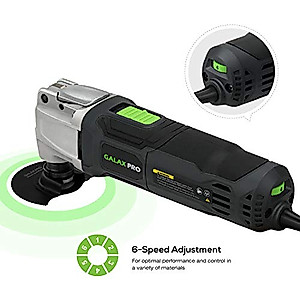 GALAX PRO 2.4Amp 6 Variable Speed Oscillating Multi-Tool Kit with Quick-Lock accessory change, Oscillating Angle:3°, 28pcs Accessories and Carry Bag