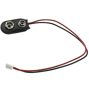 LBTODH 9V Battery Clip Connector 2PCS I-Type 9 Volt Battery Clip 9V Battery Snap to 2-Pin PH2.0 Connector Flexible Buckle Plastic Housing (15CM)