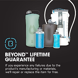 HydraPak Stow (500ml, 17oz) - Collapsible Water Bottle - Ultralight & Packable Travel Bottle, Flexible Ski, Hike, Bike or Climb Squeeze Flask - Mammoth Grey