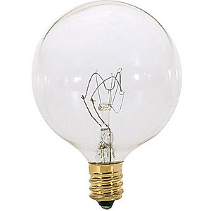 Satco S3821 15G16-1/2, 15-watt Candelabra Globe Clear (Pack of 12)