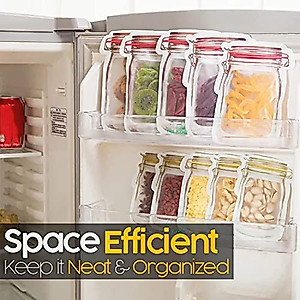 2023 Reusable Mason Jar Ziplock Bags, Mason Jar Bottle Bags, Reusable Mason Bottle Ziplock Bags Set Of 10, Mason Jar Reusable Zip Lock Bag (40pcs)