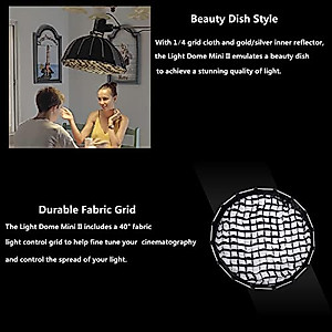 Aputure Light Dome Mini II (21.6") Parabolic Photography Softbox with Honeycomb Grid for Aputure 300X/300D II/Amaran 200X/100X and Other Bowens Mount Lights