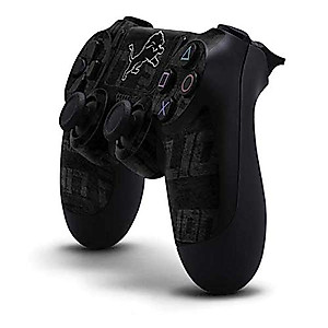 Skinit Decal Gaming Skin Compatible with PS4 Controller - Officially Licensed NFL Detroit Lions Black & White Design