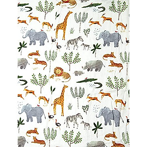 Loulou Lollipop Soft Baby Swaddle Blanket Muslin Wrap Receiving Blanket for Newborn to Toddler Girl and Boy, Large 47” by 47” - Safari Jungle…