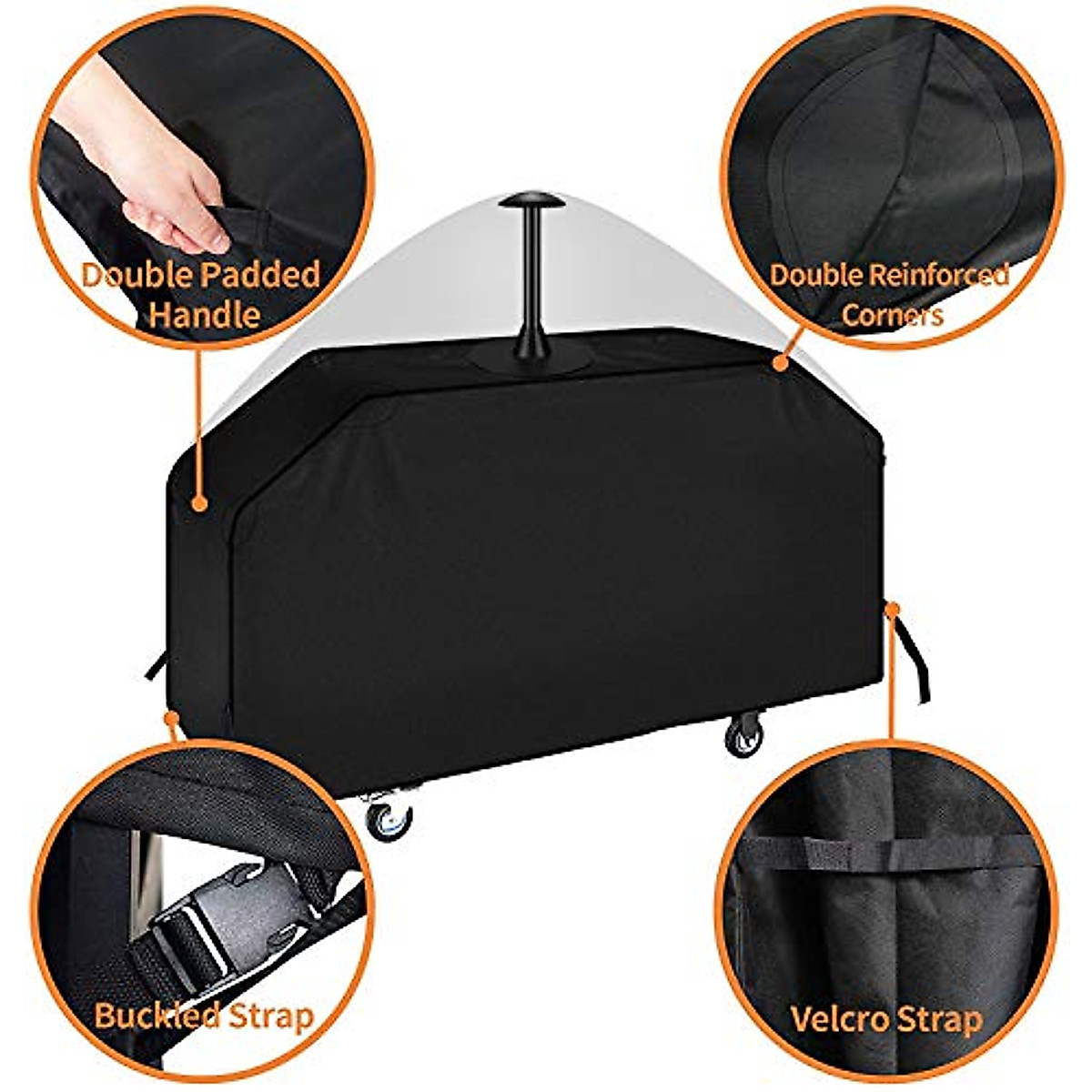 i COVER 36 inch Griddle Cover for Blackstone, 600D Heavy Duty Waterproof Canvas Flat Top Gas Grill Cover for Blackstone 36" Griddle Cooking Station 1554 1825 for Camp Chef 600 with Support Pole