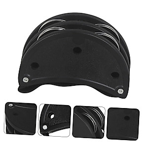 MILISTEN Foot Tambourine with Steel Jingles Cajon Box Drum Companion Accessory Foot Shaker Teaching Toys for Hand Percussion Instruments Black