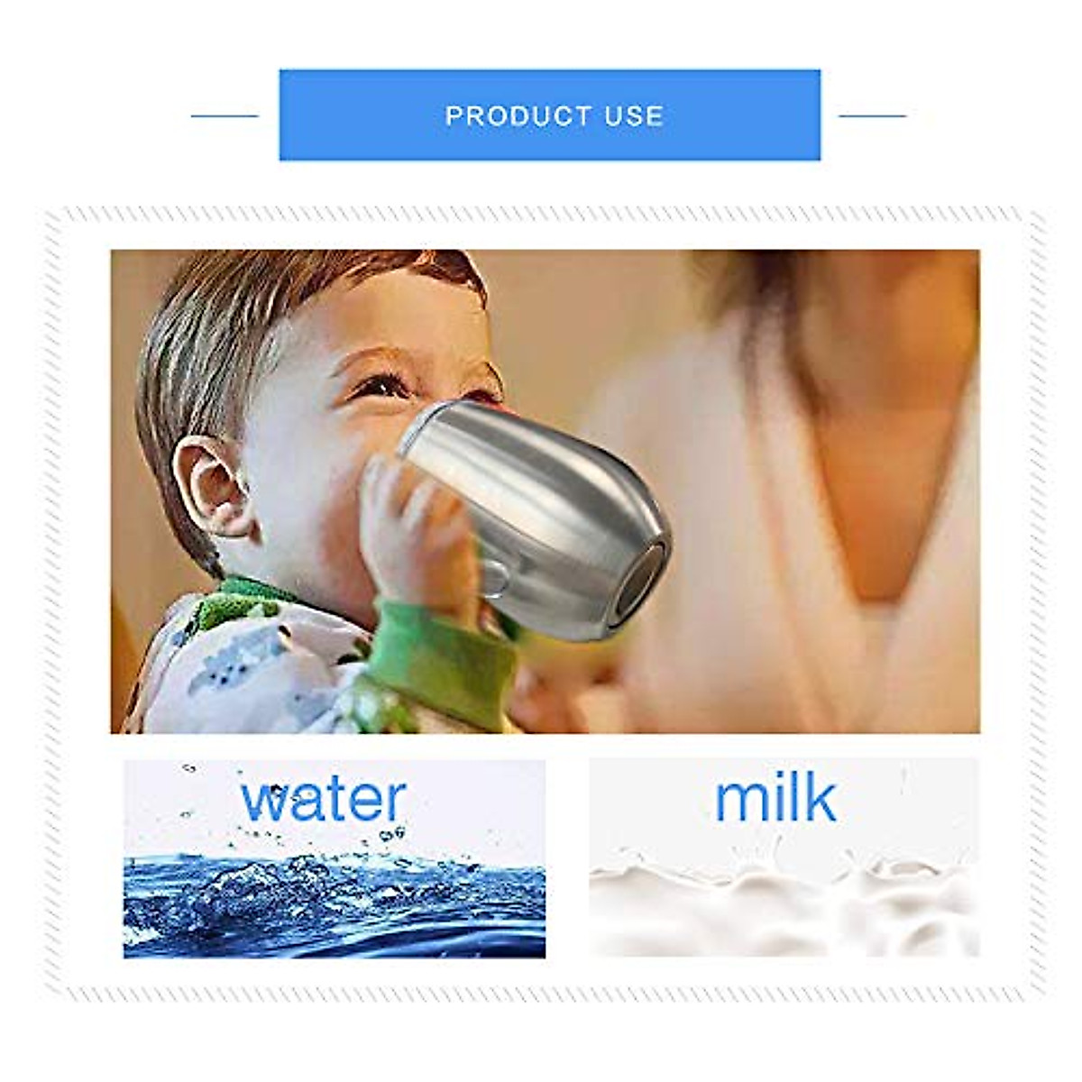 10 oz BPA Free Sippy Tumble Double Wall Vacuum Insulated 304 Stainless Steel Children Baby Sippy Cup Mug Tumbler for Water and Milk Bottle with Handle - Won’t Break (Whitte 2 Pack)