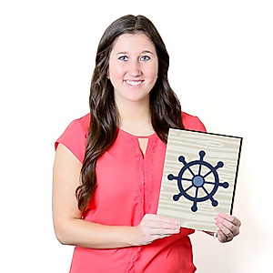 Big Dot of Happiness Ahoy - Nautical - Boy Nursery Wall Art and Kids Room Decorations - Gift Ideas - 7.5 x 10 inches - Set of 3 Prints