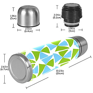 Stainless Steel Leather Vacuum Insulated Mug Abstract Thermos Water Bottle for Hot and Cold Drinks Kids Adults 16 Oz