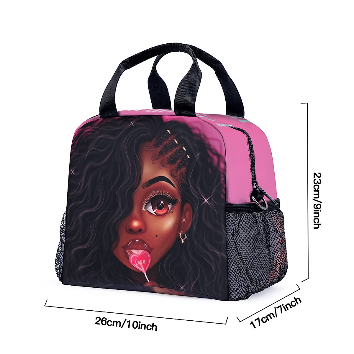 GALIRVC African 17 Inch Backpack and African Girl Lunch Bag