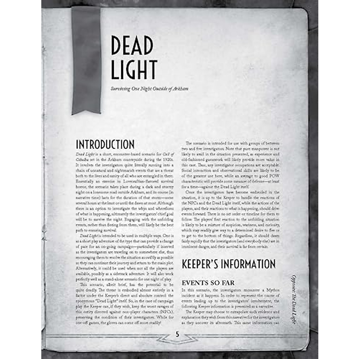 Call of Cthulhu: Dead Light & Other Dark Turns