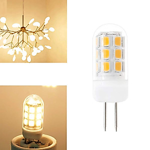 G4 LED Bulbs 120V G4 Bi-Pin Base Light Bulbs 120V G4 3.5W Warm White 3000k 120lm/w Equivalent to 35W G4 Halogen for Under-Cabinet Lights Ceiling Lights Table Lights Puck Lights (Pack of 5)