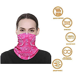 Cutewing Paisley Headband Bandanas Magic Headwrap Elastic Seamless Neck Gaiter Balaclava UV Resistence Sport Headwear for Yoga Hiking Riding(12PCS)