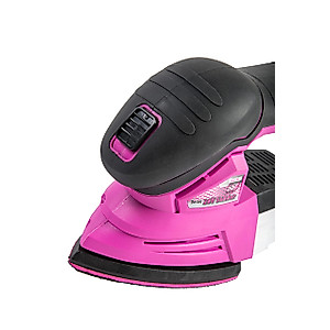 The Original Pink Box 20-Volt Li-ion Brushless Cordless Detail Sander with 2Ah Battery, Pink
