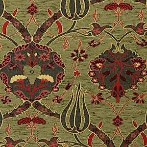 Floral Tulip Bohemian Boho Tapestry Ottoman Turkish Navajo Moroccan Oriental Ethnic Upholstery Fabric by The Yard (1 Yard (55" x 36"))