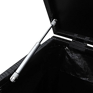 INLIFE Garden Storage Box,Poly Rattan Storage Cabinet with Lining,Garden Organizer for Patio, Lawn, Backyard, Outdoor 59"x19.7"x23.6"