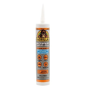 Gorilla Waterproof Caulk & Seal 100% Silicone Sealant, 10oz Cartridge, Clear (Pack of 1)