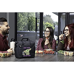 ONIVA Mandalorian Grogu On The Go Lunch Bag, Soft Cooler Lunch Box, Insulated Lunch Bag, (Black)