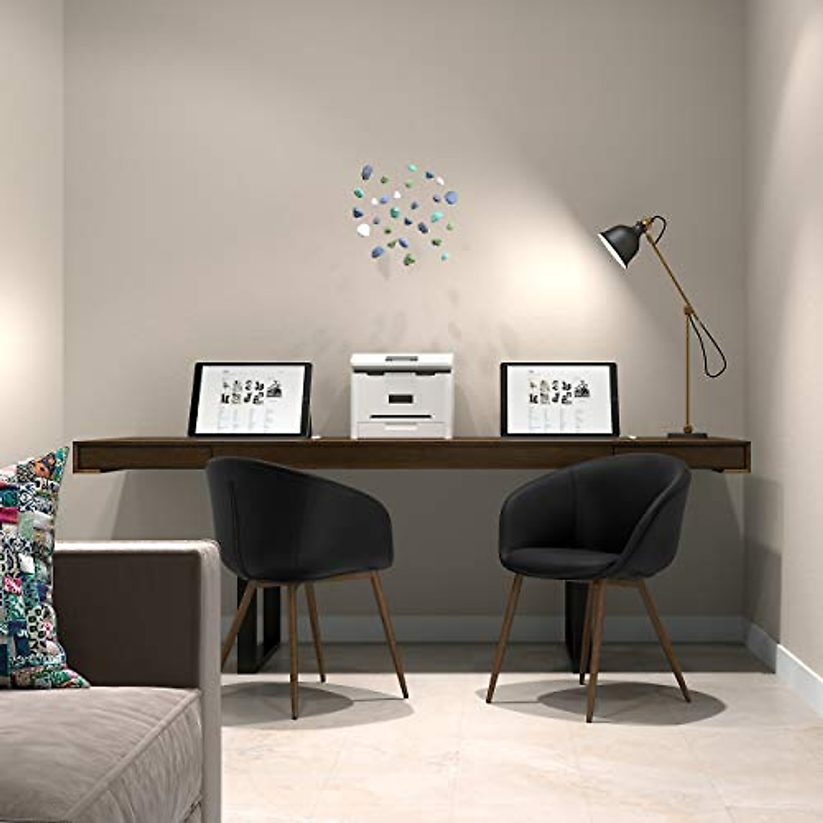 HON Basyx Monroe Upholstered Guest Chair, Black Bonded Leather