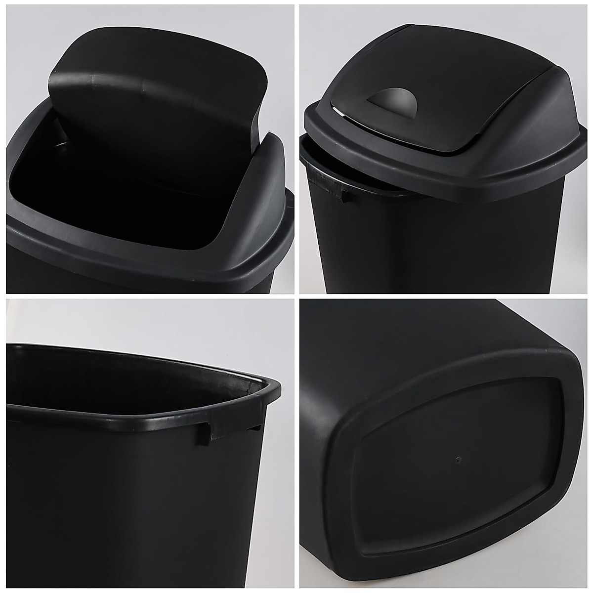 Uumitty Kitchen Trash Can 18.5 Gallon with Swing Lid, 70L Plastic Tall Garbage Can Outdoor and Indoor, Perfect for Commercial Offices, Home Office, 4 Pack