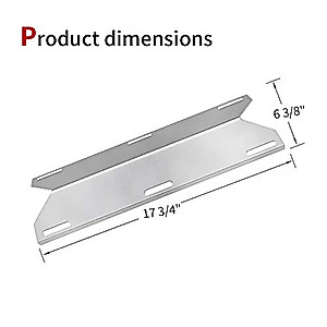SP1231 (4-pack) Stainless Steel Heat Plate, Heat Shield, Heat Tent, Burner Cover, Vaporizor Bar, and Flavorizer Bar for Costco Kirland, Glen Canyon, Jenn-air, Nexgrill, Sterling Forge, Lowes Model Grills