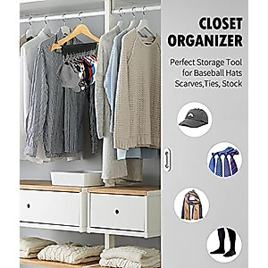 Hat Rack for Baseball Caps, 2 Pack Hat Organizer Holder for Hanger & Room Closet Display, 24 Hat Storage Clips for Hang Ball Caps Winter Beanie & Accessories(Black+Black)